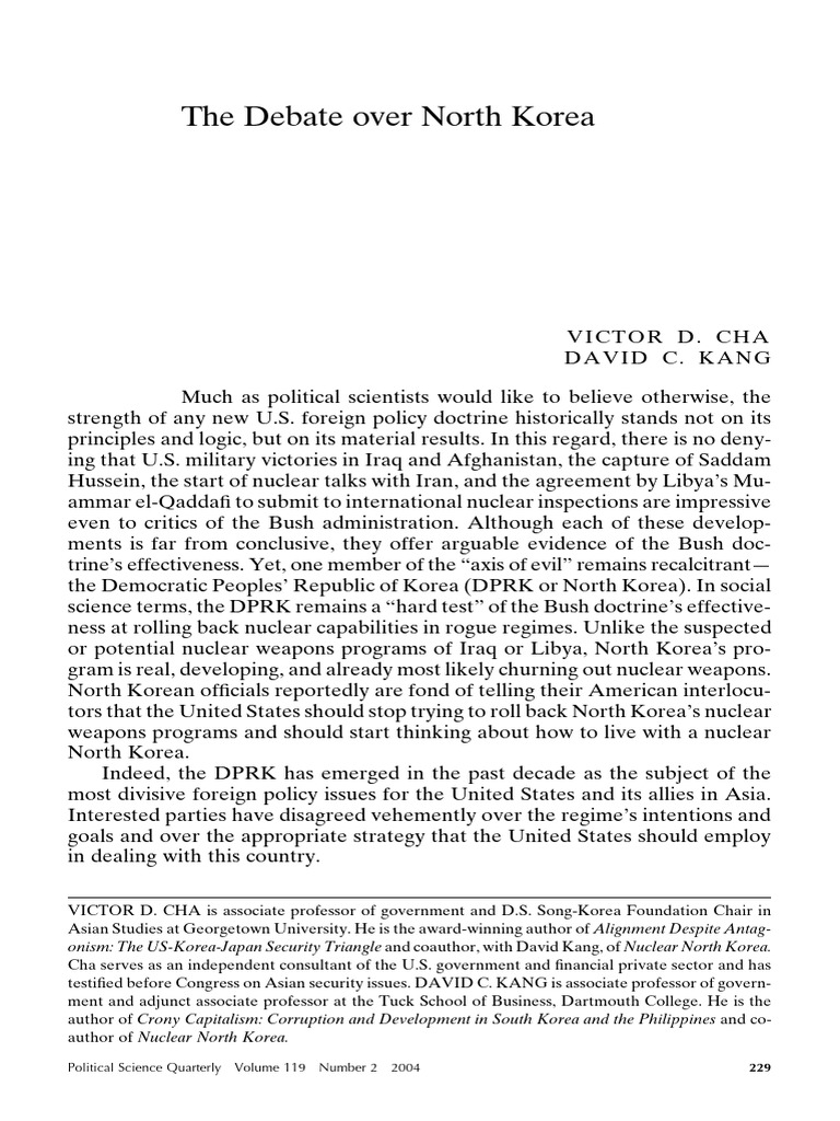 06. Cha and Kang | PDF | North Korea | World Politics