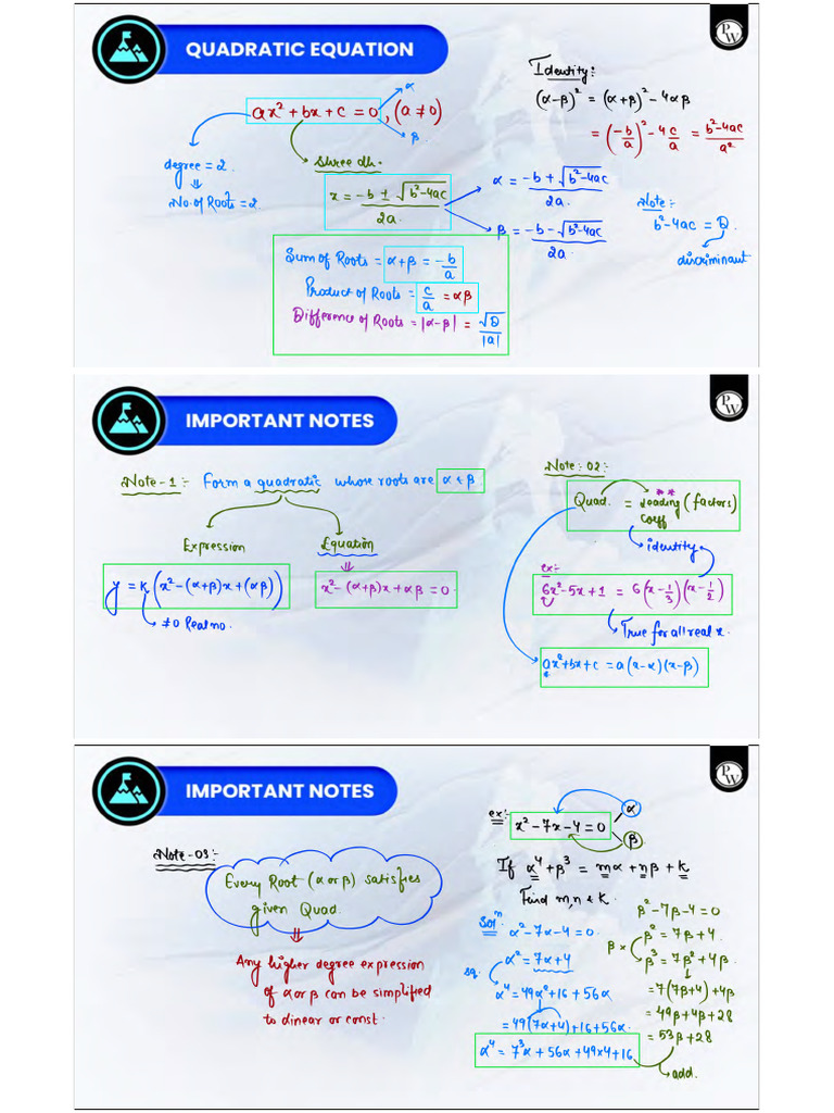 Quadratic Equation 1 | PDF