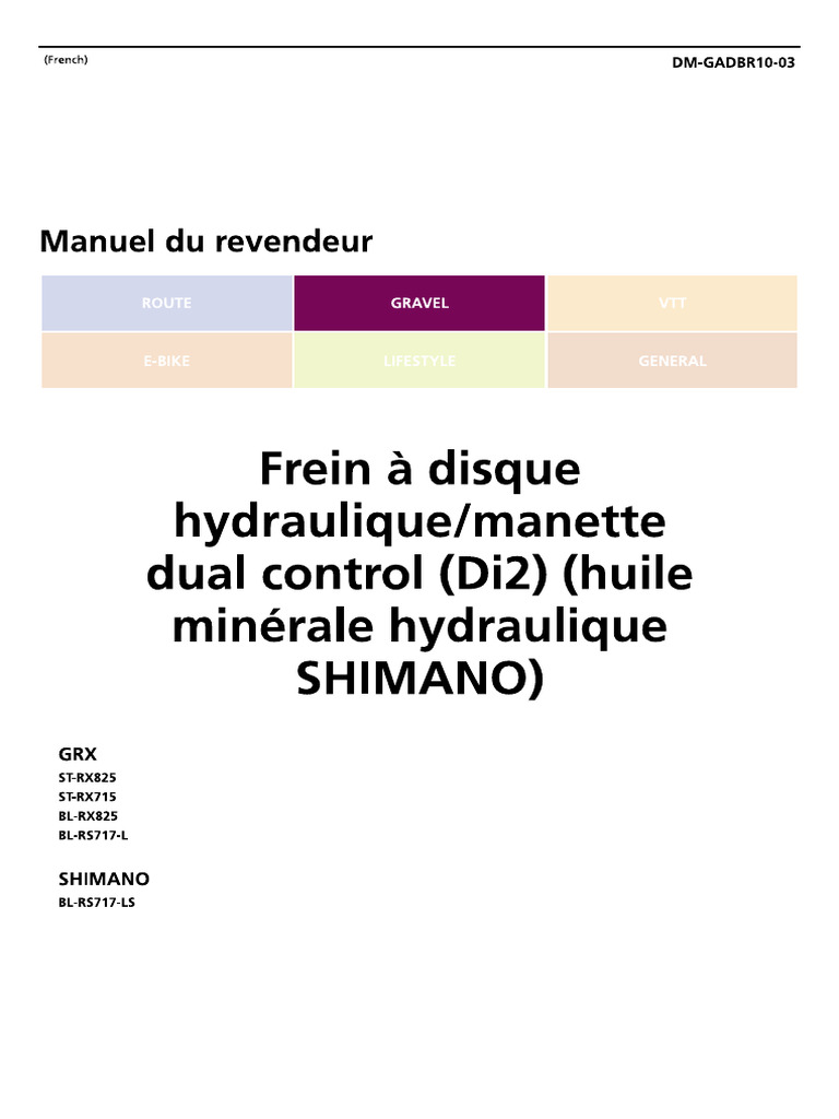 Frein à Disque Hydraulique Manette Dual Control | PDF