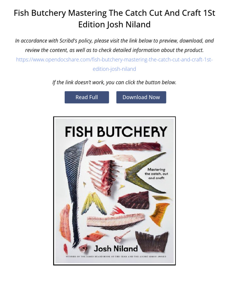Fish Butchery Mastering The Catch Cut And Craft 1st Edition Josh Niland ...
