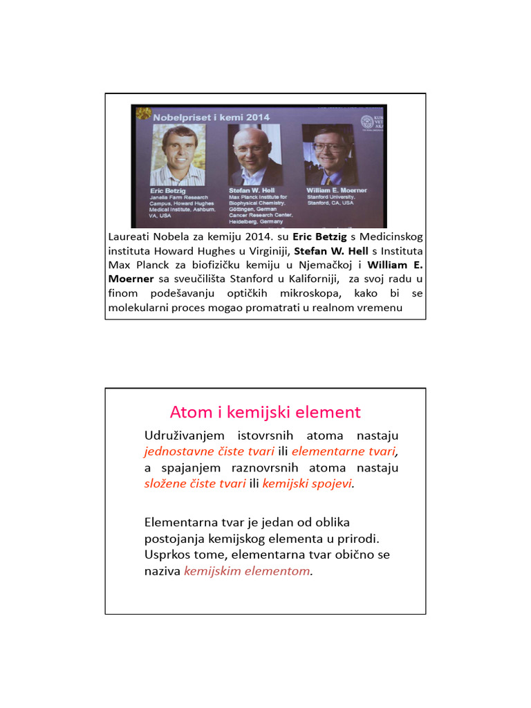 BS Predavanje 2 Zakoni Kemijskog Spajanja 14 15 | PDF