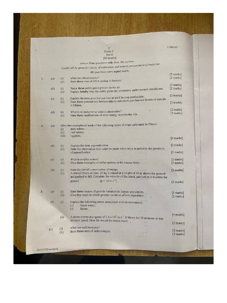 Int Science WASSCE 2026 Possible Questions ?? | PDF