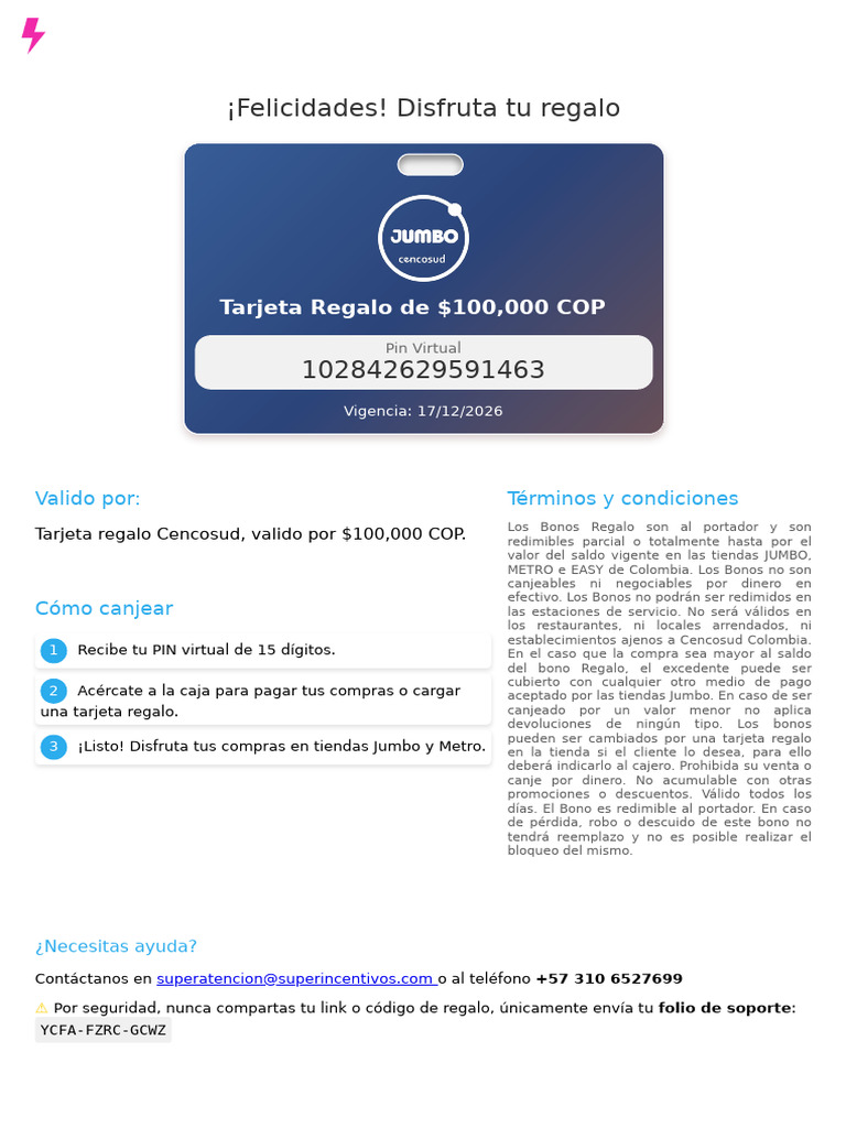 Super Incentivo Cencosud RWDYCFAFZRCGCWZ | PDF | Tarjeta de regalo ...