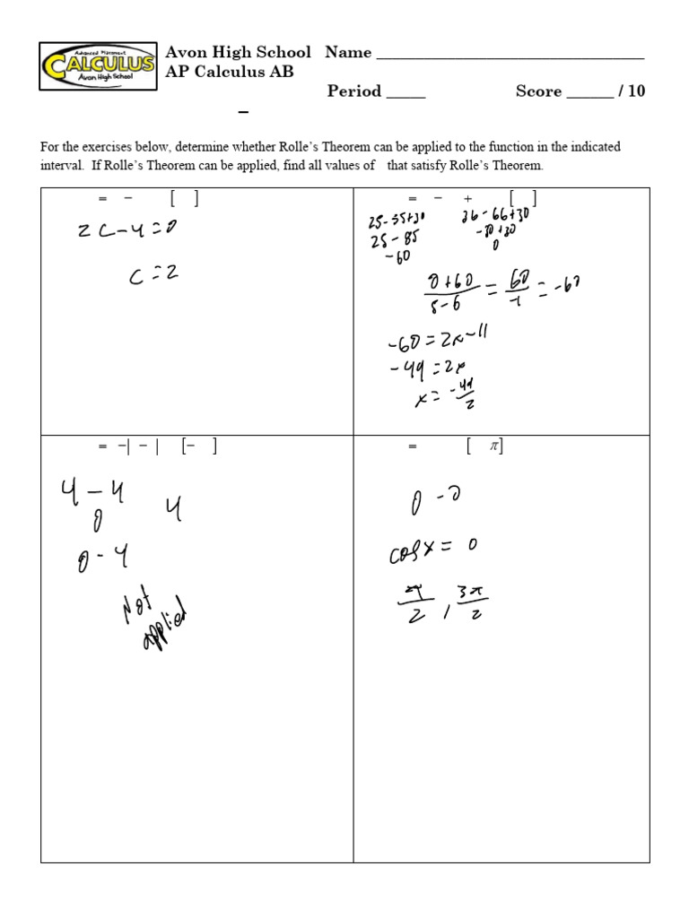 Topic+5.1+-+Using+the+Mean+Value+Theorem | PDF | Mathematics ...