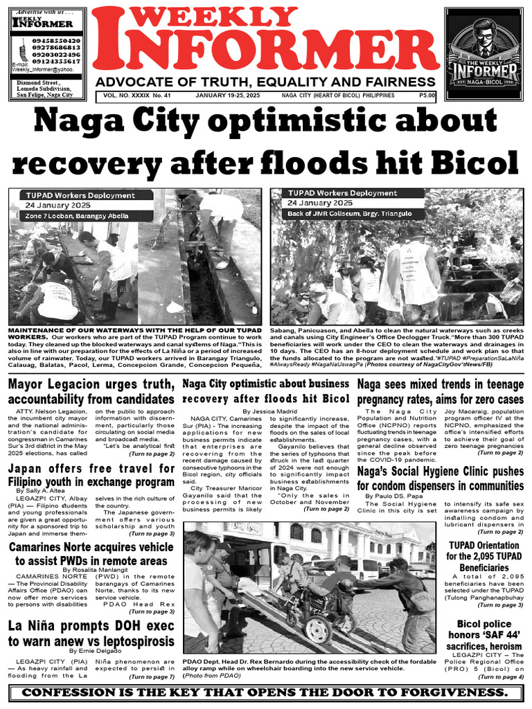 Naga City Optimistic About: Nformer | PDF | Family Planning | Human ...