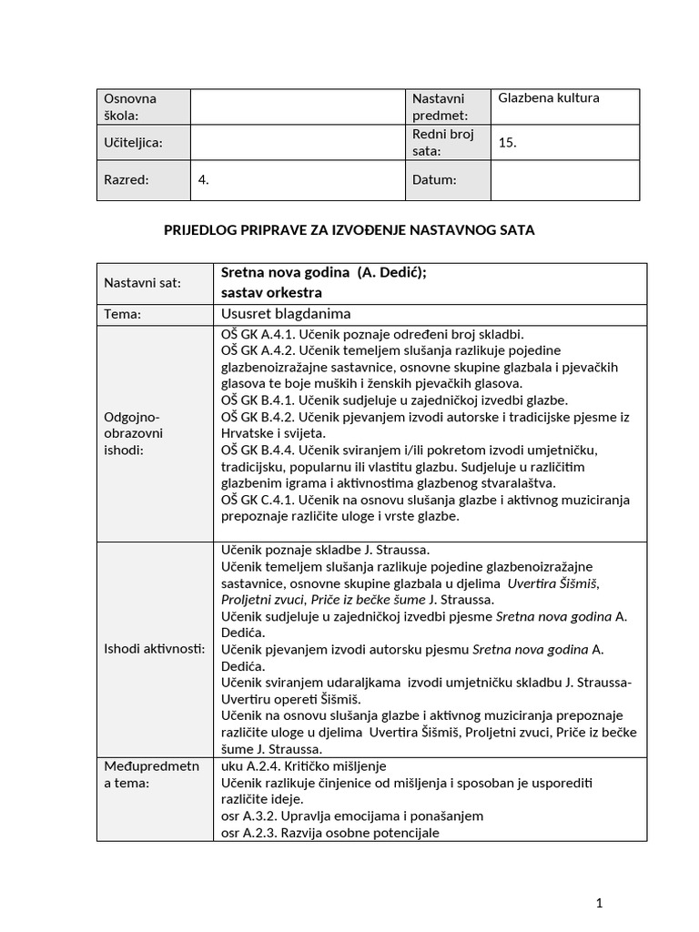 15.+Sat+ +Sretna+Nova+Godina+(a.dedić),+Sastav+Orkestra | PDF
