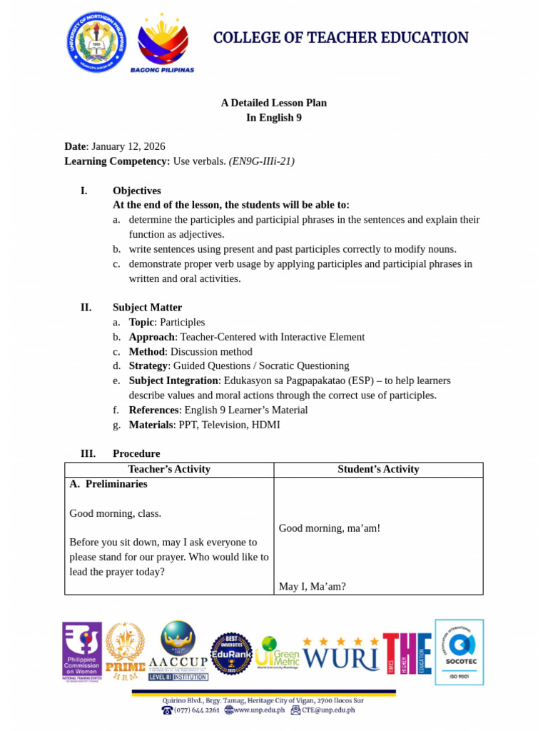 Participle LP (1) | PDF | Adjective | Linguistic Typology