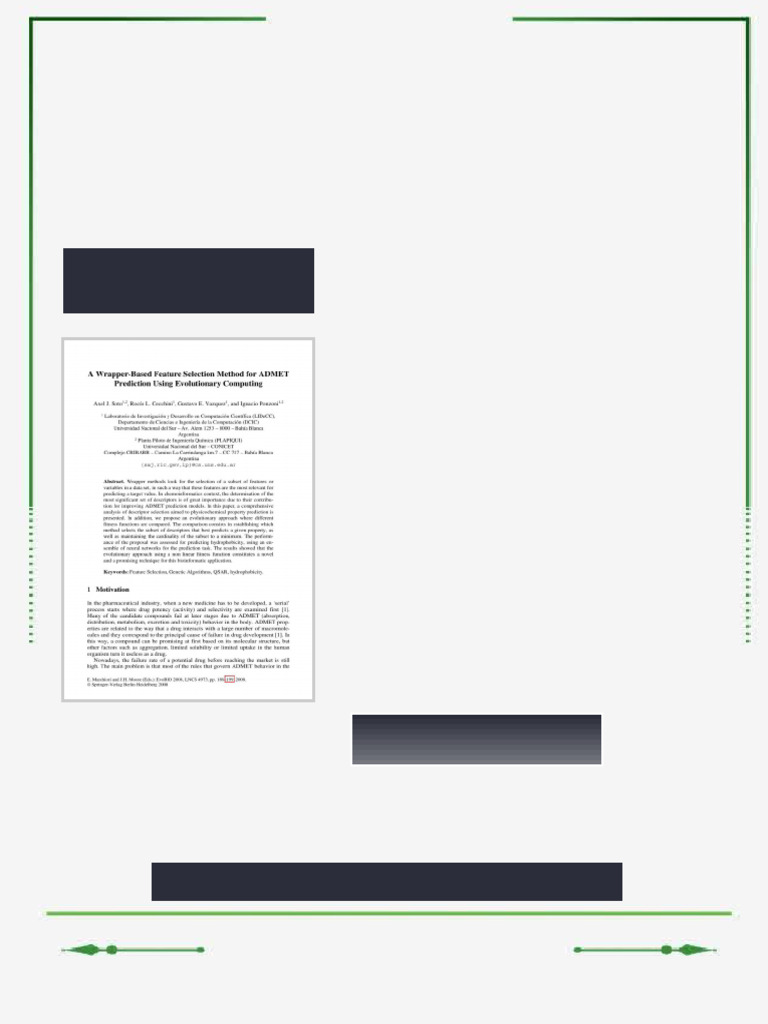 A Wrapper Based Feature Selection Method for ADMET Prediction Using ...