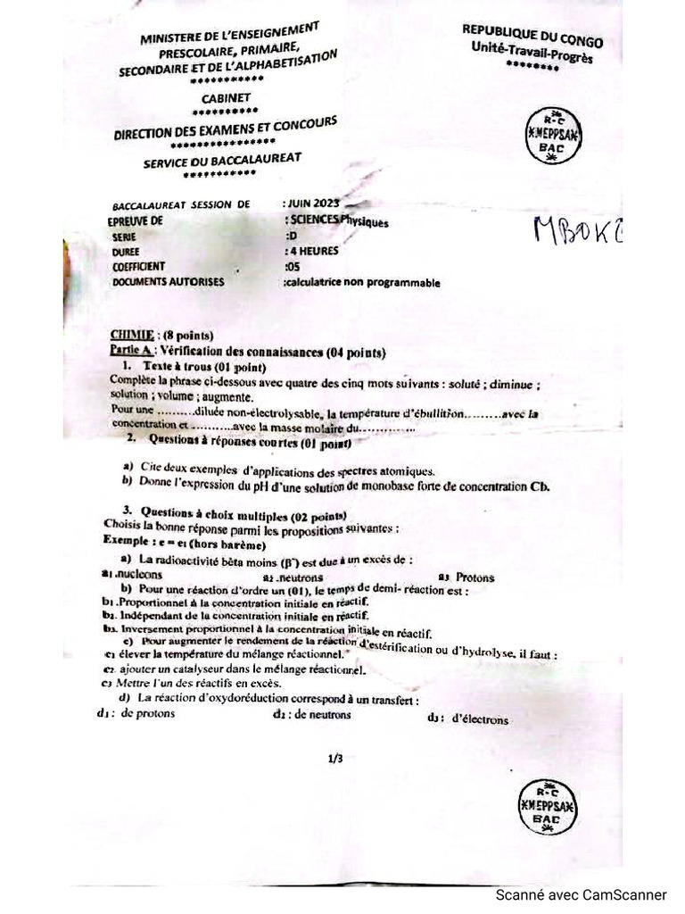 Bac_D_2023___corrigé_(_S-C_) | PDF