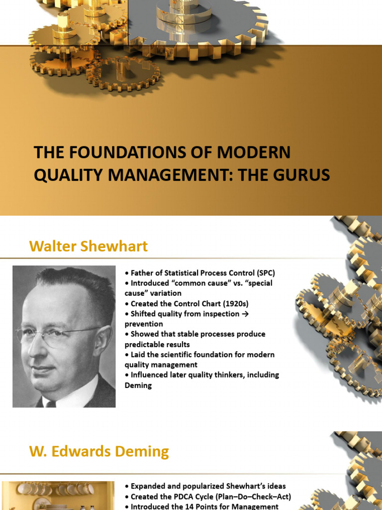 Modern Quality Management Gurus | PDF | Quality | Production And ...