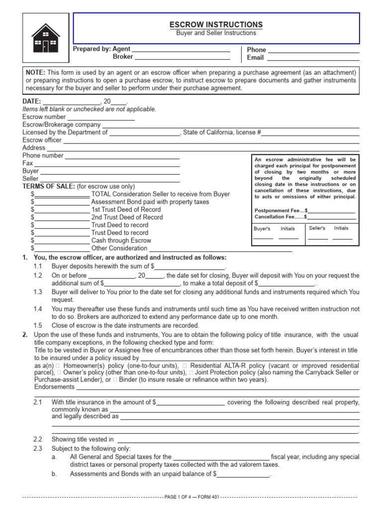 401-Escrow-Ins | PDF | Title Insurance | Taxes