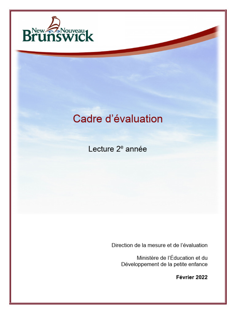Évaluation de la lecture en 2e année | PDF | Littératie