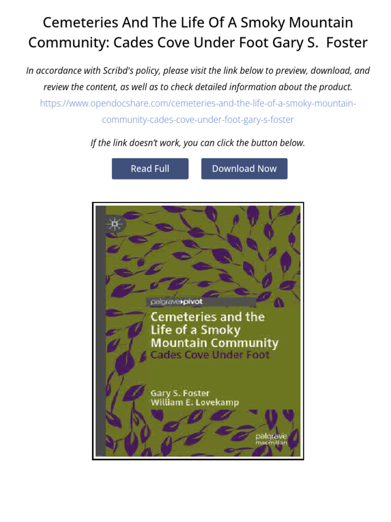 Cemeteries and the Life of a Smoky Mountain Community: Cades Cove Under ...