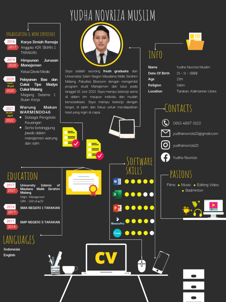 CV Yudha Novriza: Fresh Graduate Manajemen | PDF