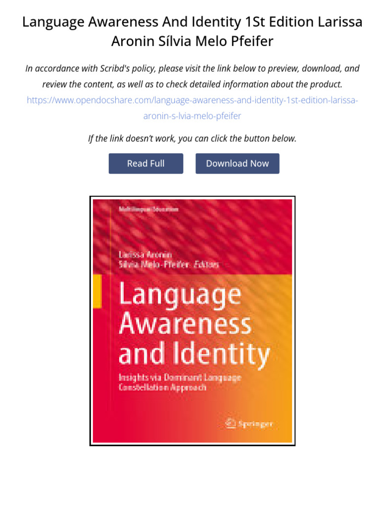 Language Awareness and Identity 1st Edition Larissa Aronin Sílvia Melo ...