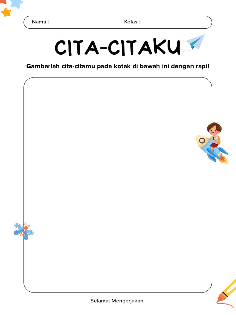 Cita-Citaku Lembar Kerja Krem Dan Putih Ilustrasi | PDF