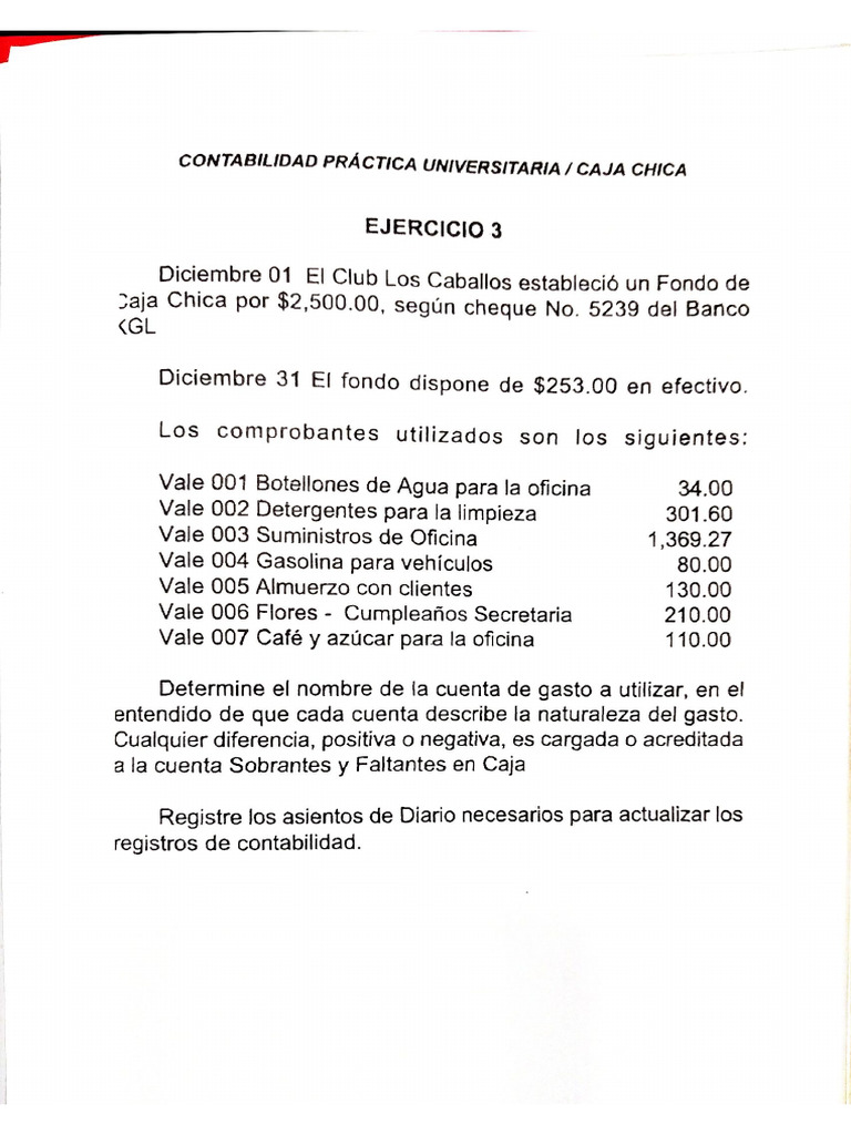 Pract.caja Chica | PDF