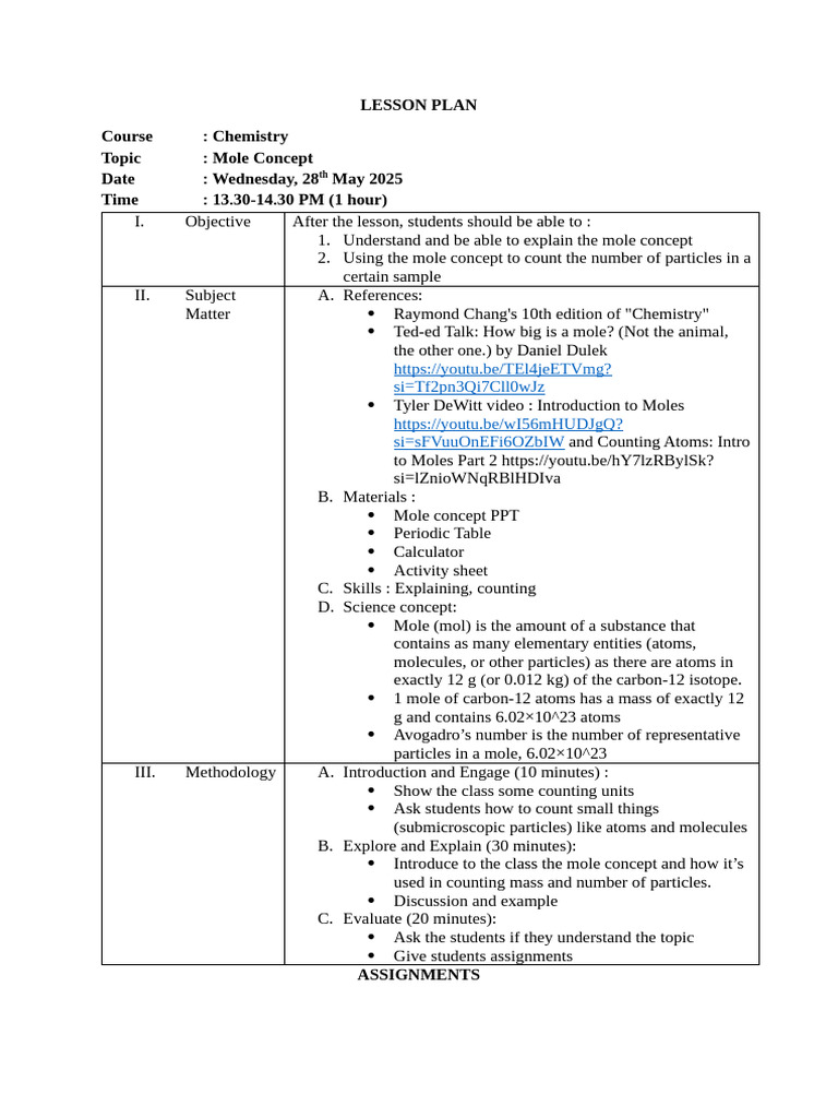 Understanding the Mole Concept in Chemistry | PDF | Mole (Unit ...