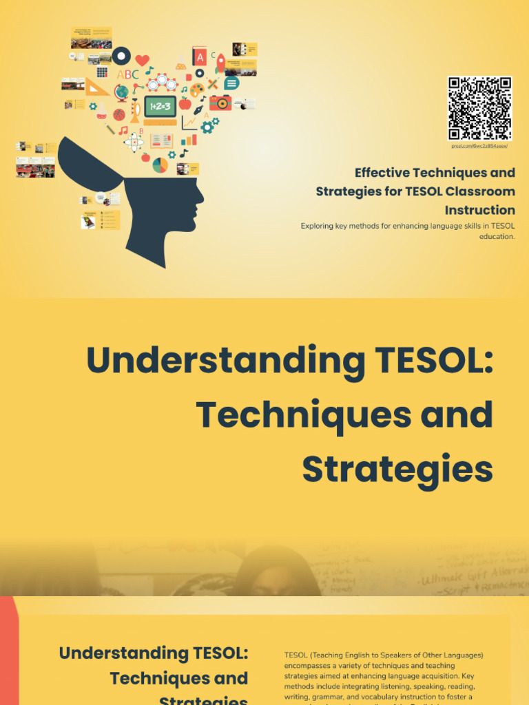 Effective Techniques and Strategies for TESOL Classroom Instruction | PDF