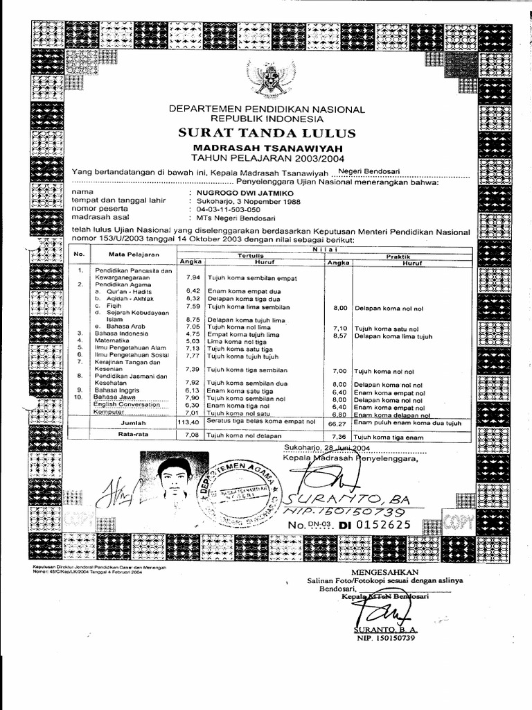 Surat Tanda Lulus | PDF