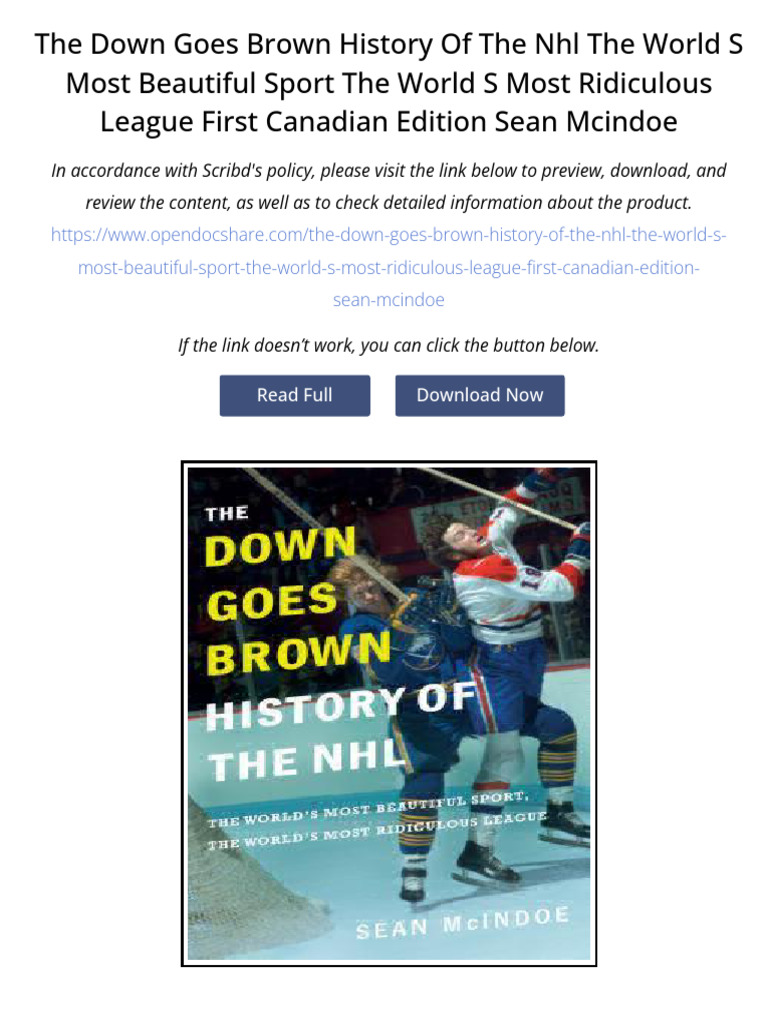 The Down Goes Brown History of the NHL The World s Most Beautiful Sport ...