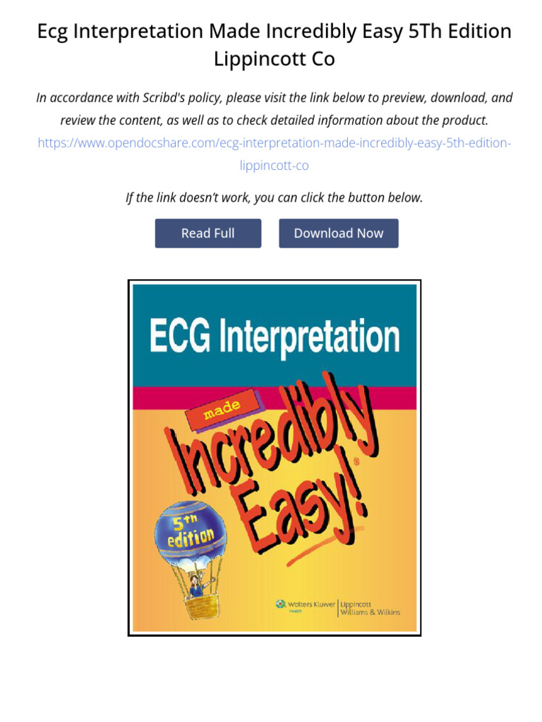ECG interpretation made incredibly easy 5th Edition Lippincott Co | PDF ...