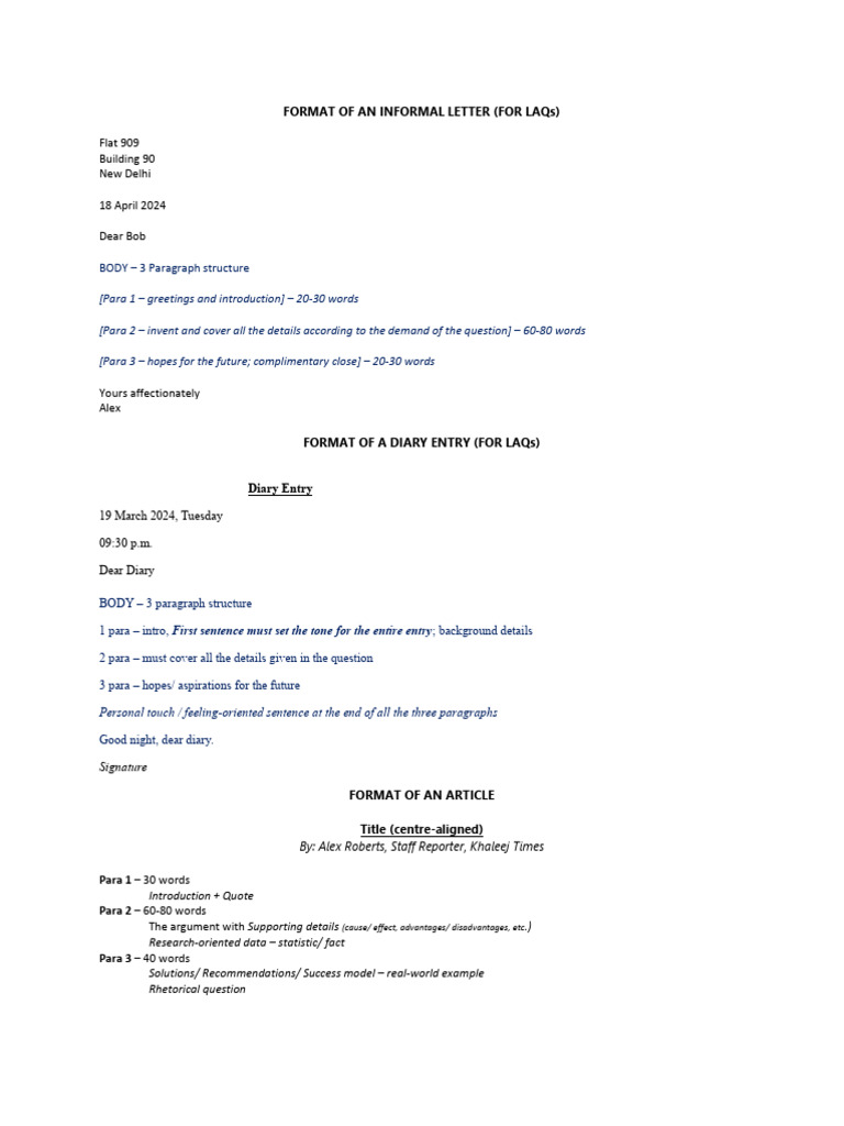 Some Formats for Quick Reference_G10 | PDF | Invoice