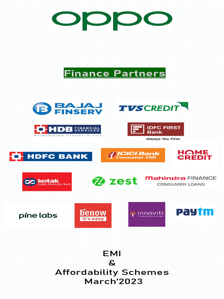 OPPO Mobiles EMI Schemes Mar'23 | PDF | Money | Payments