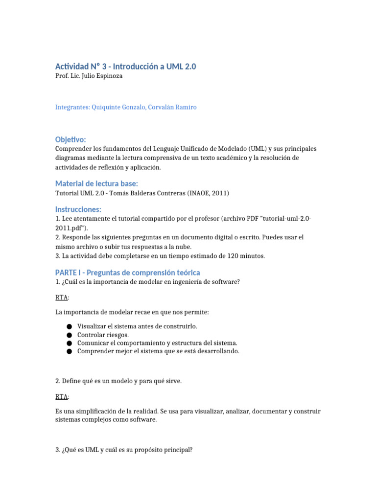 ACT3 - Corvalán | PDF | Lenguaje de modelado unificado | Objeto (informática)