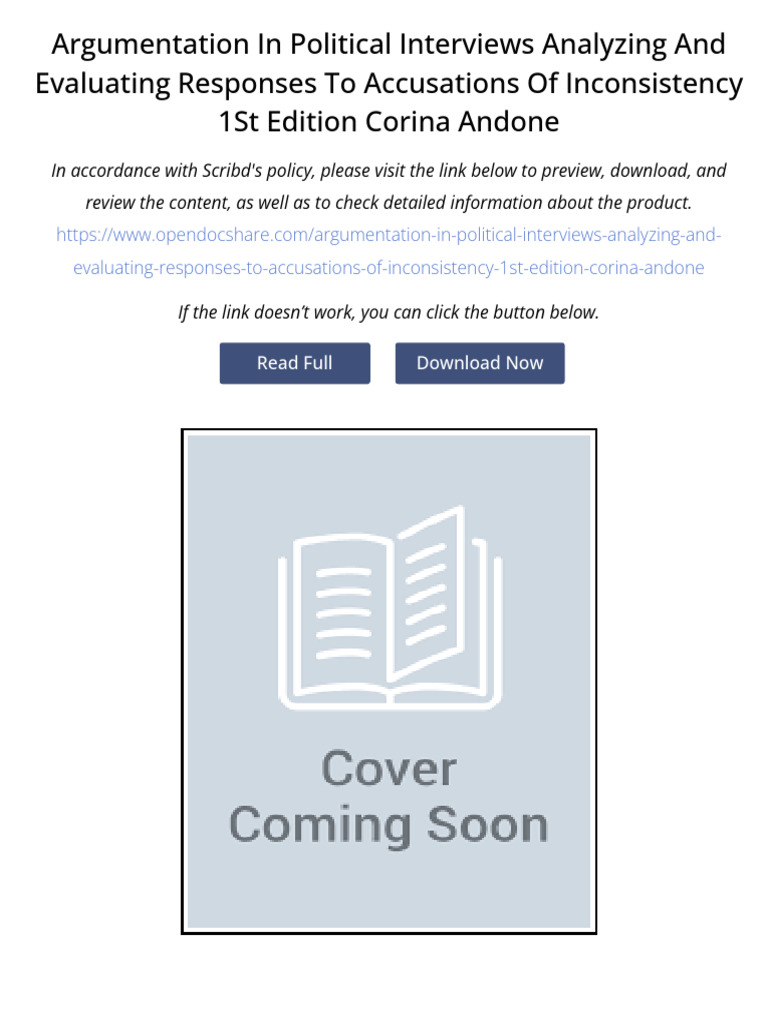 Argumentation in Political Interviews Analyzing and evaluating ...