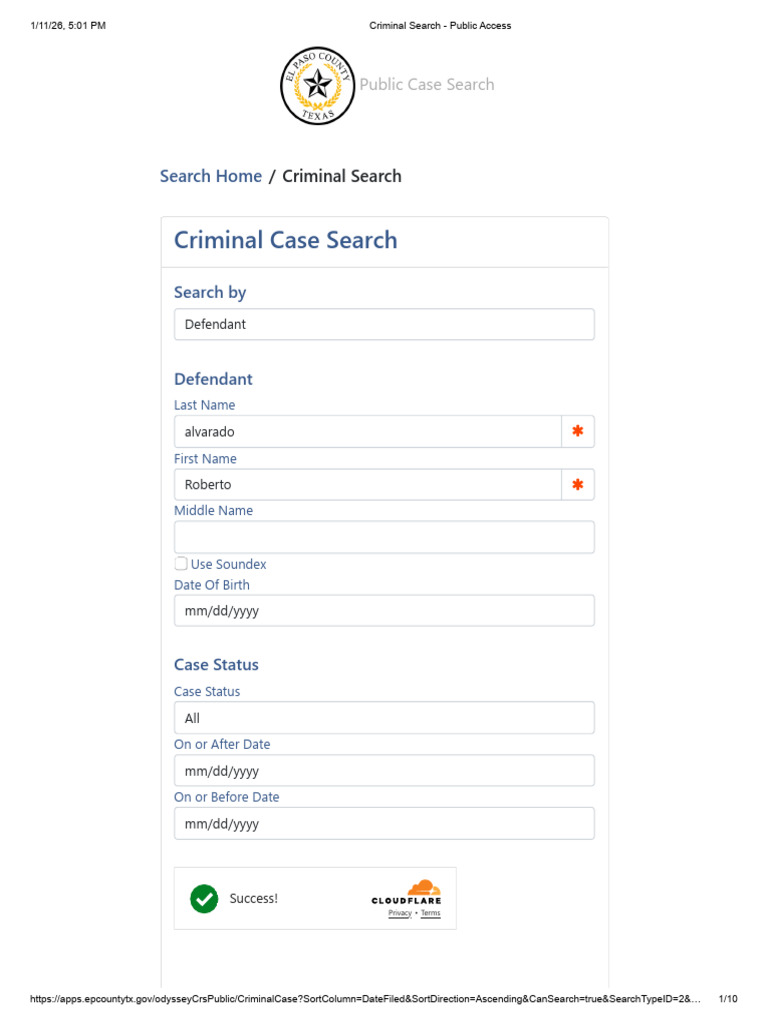 Public Criminal Case Search Tool | PDF