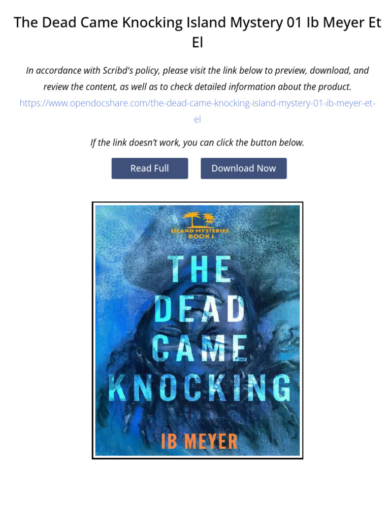 The Dead Came Knocking Island Mystery 01 Ib Meyer Et El | PDF | Copyright