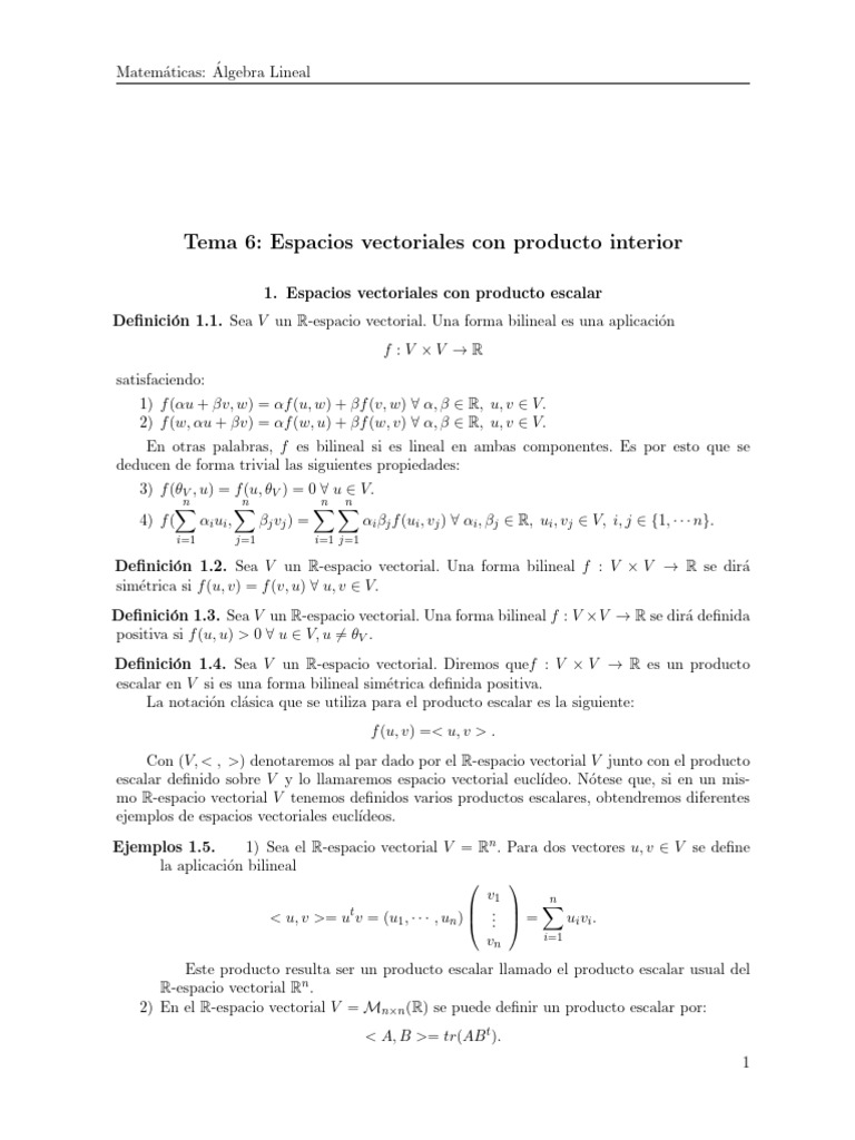 Apuntes-Algebra-TEMA-6-ESPAÑOL | PDF | Base (álgebra lineal) | Vector ...