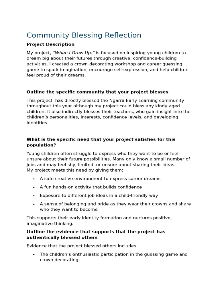 Inspiring Futures: Creative Activities for Kids | PDF | Social ...