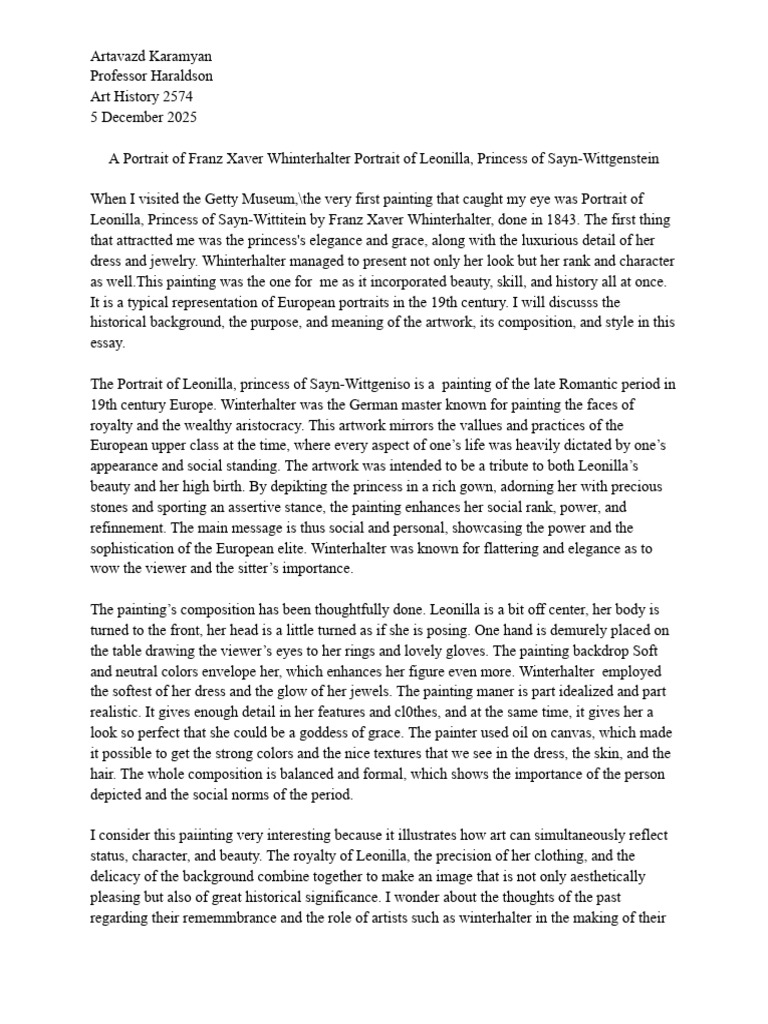 Whinterhalter's Portrait of Princess Leonilla | PDF | Paintings ...