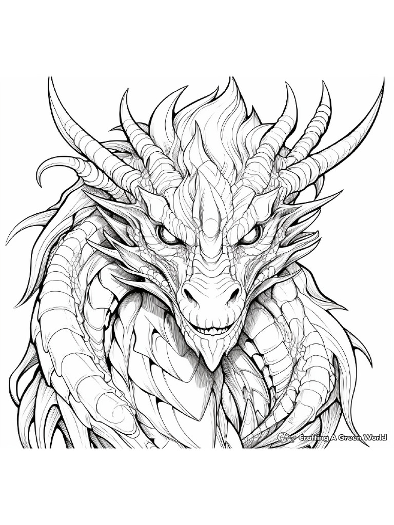 Stunning Fantasy Dragon Coloring Pages 4 | PDF