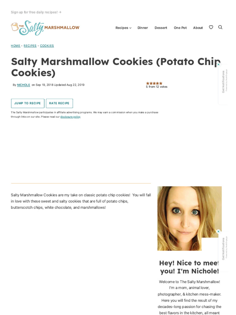 Salty Marshmallow Cookies (Potato Chip Cookies) - The Salty Marshmallow ...