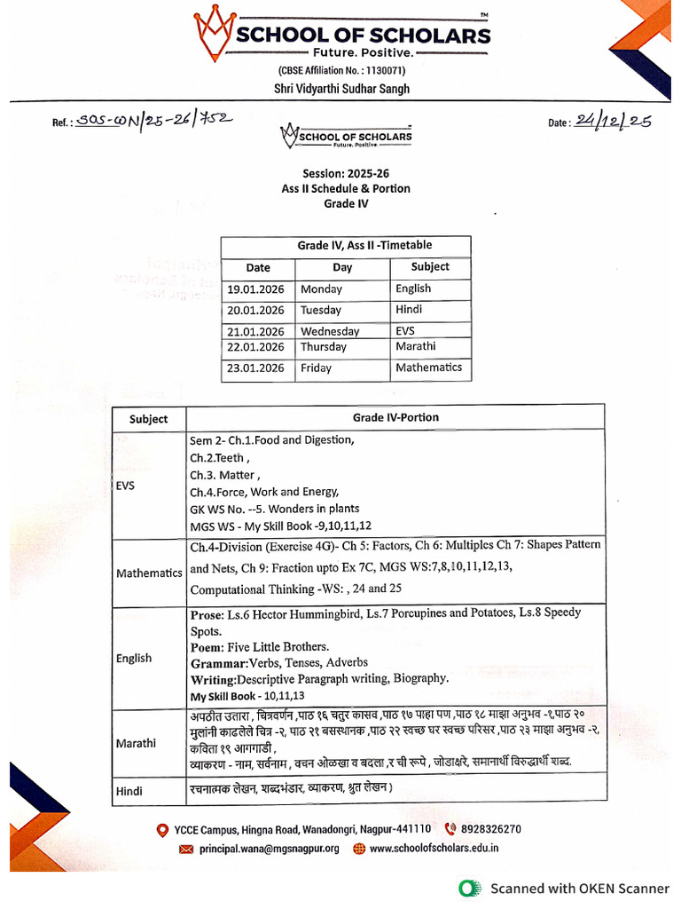 Grade IV Assessment II | PDF