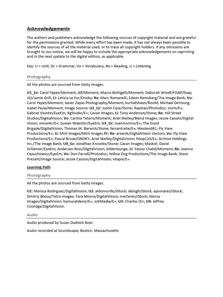 Cambridge for DGB 2nd Edition_Practice Extra Level 3_Acknowledgements ...
