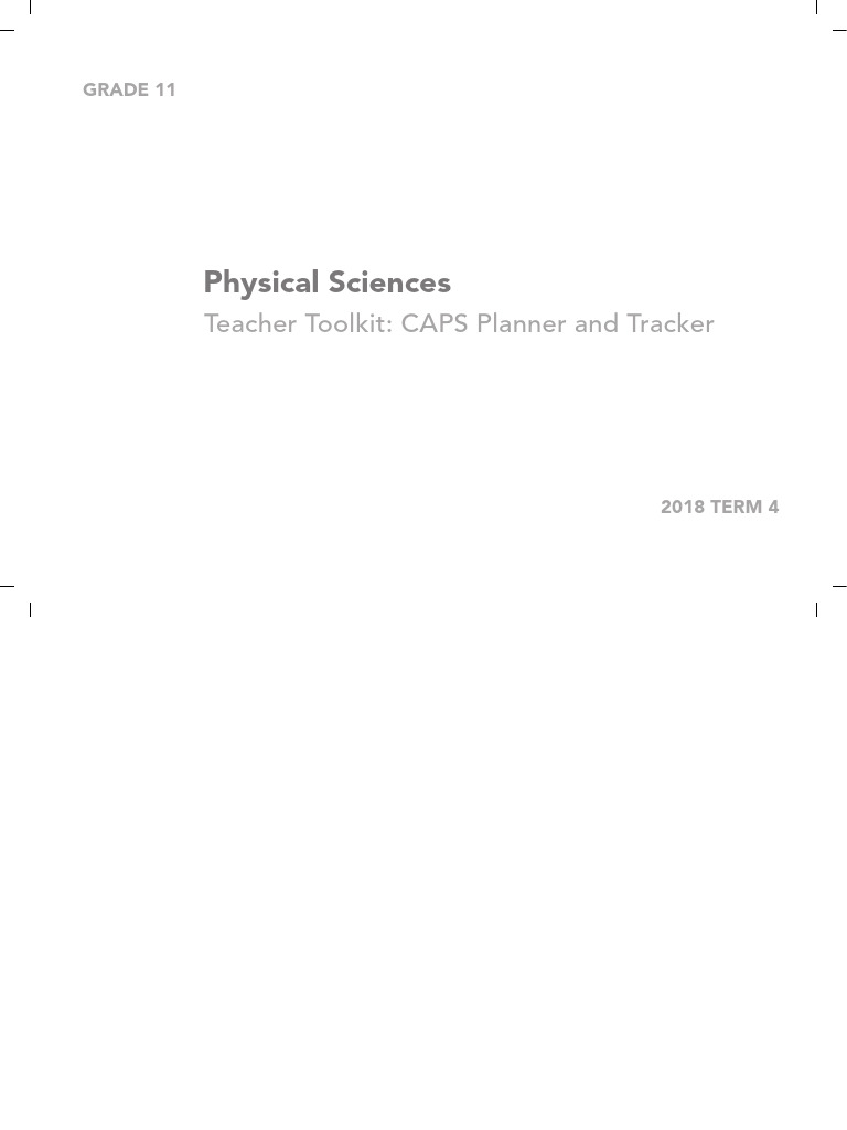 Gr 11 Term 4 2018 Ps Tracker | PDF | Redox | Chemical Reactions