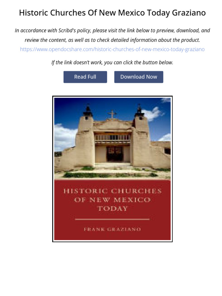 Historic Churches of New Mexico Today Graziano | PDF