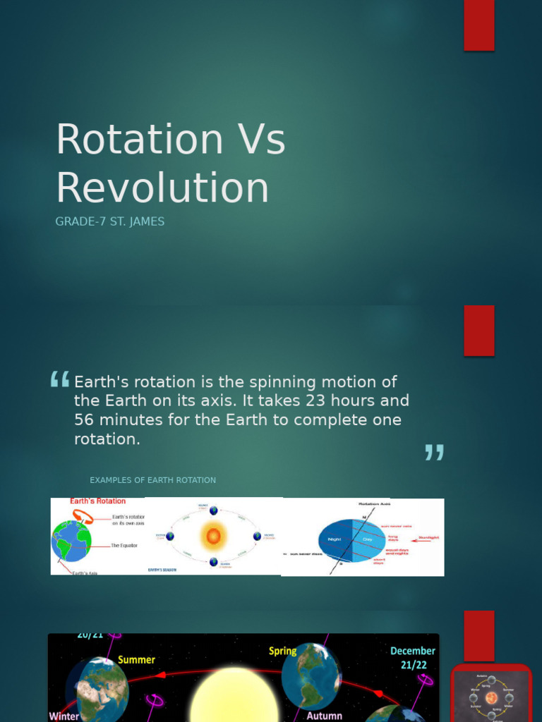 Rotation Vs Revolution For Elementary Pupils and Teachers | PDF