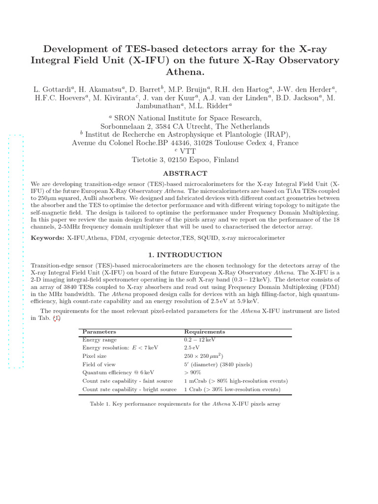 Development of TES-based Detectors Array for the X-ray Integral Field ...