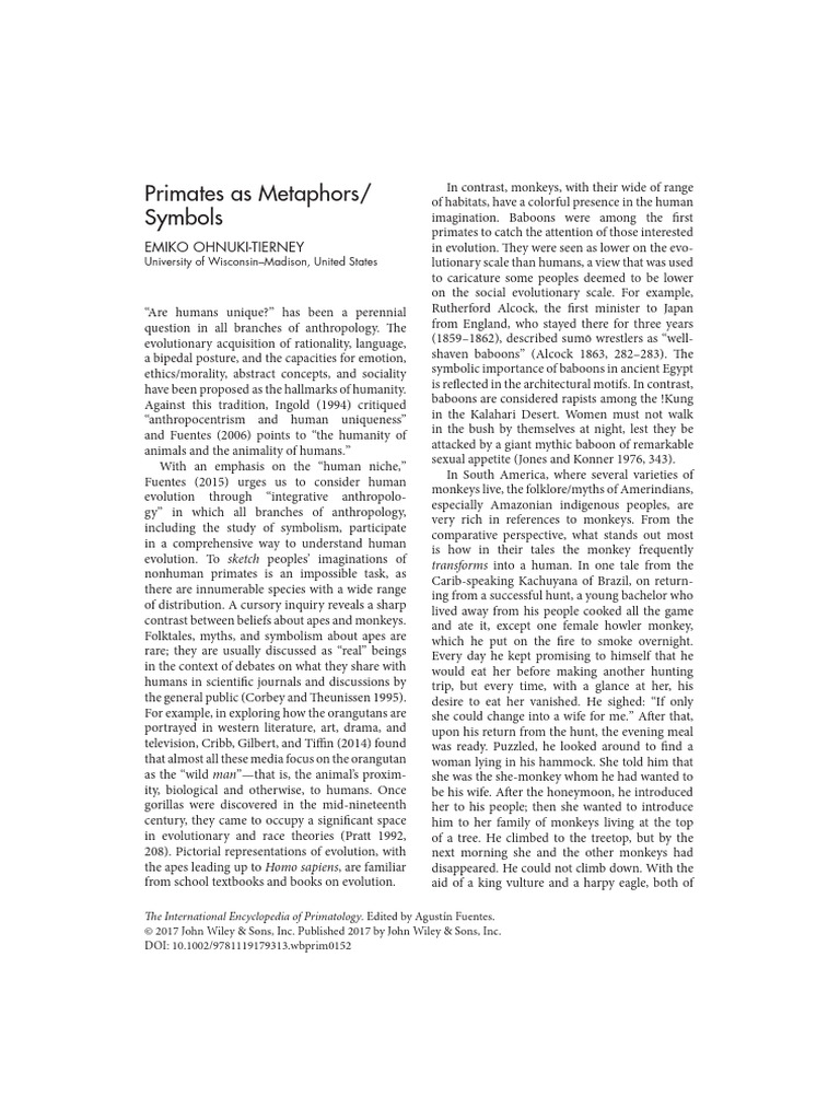 The International Encyclopedia of Primatology Primates as ...