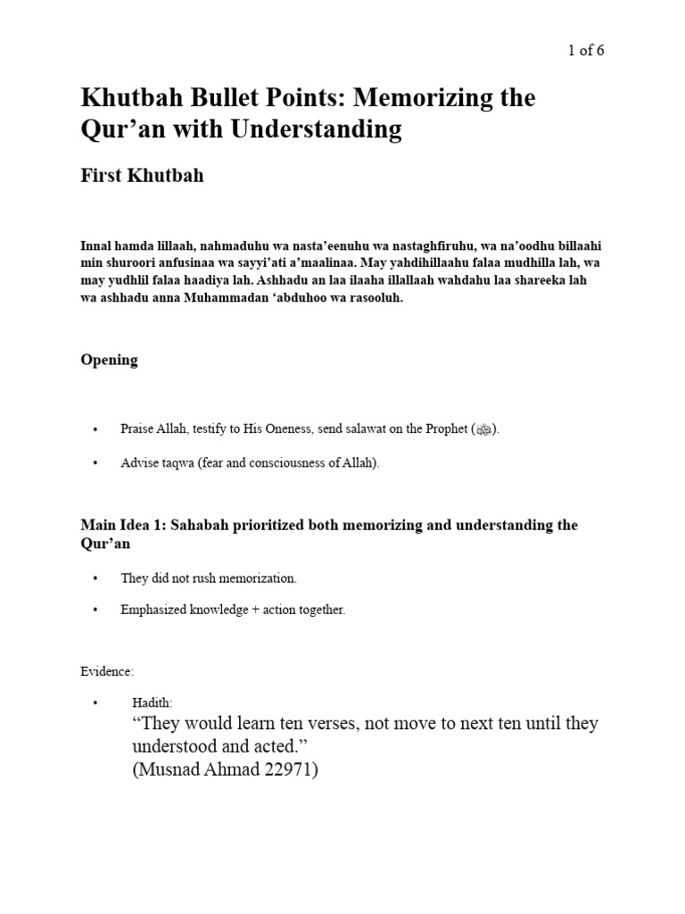 Memorizing the Qur'an with Understanding | PDF | Quran | Islam