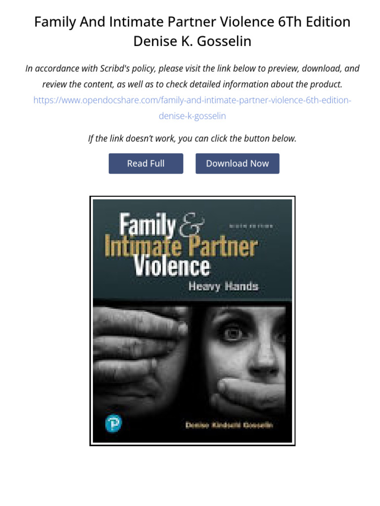 Family and Intimate Partner Violence 6th Edition Denise K. Gosselin ...