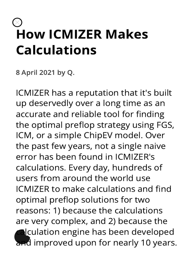 Understanding ICMIZER's Calculation Process | PDF | Applied Mathematics