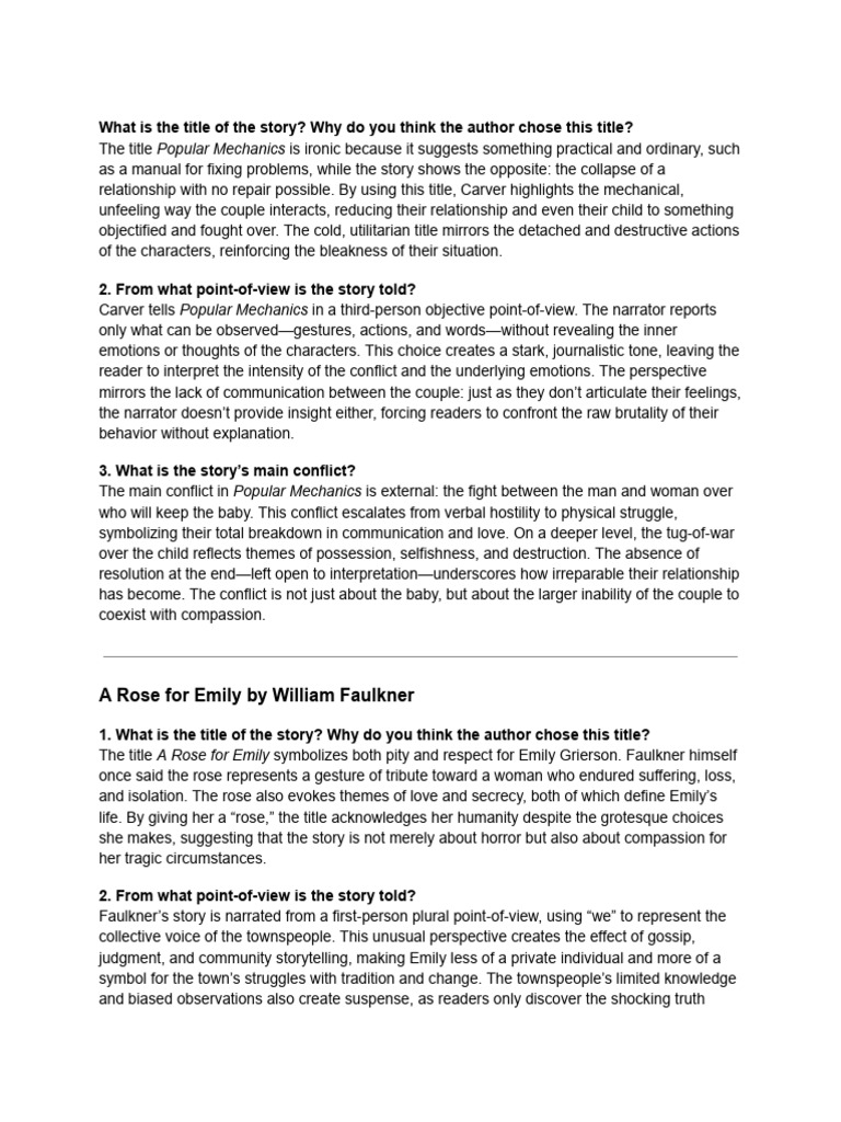 Short Story Boot Camp | PDF | Psychology | Psychological Concepts