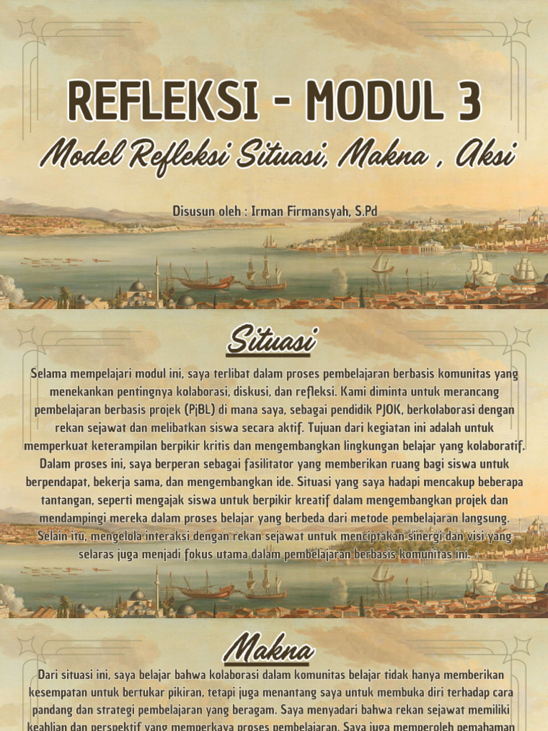 Refleksi - Modul 3 Model Refleksi Situasi, Makna, Aksi IRMAN ...