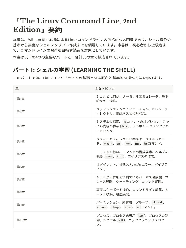 Linux Command Line Summary | PDF